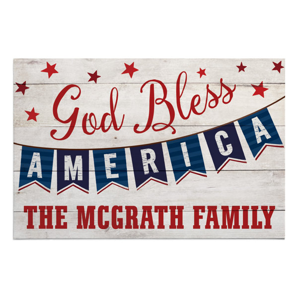 Winston Porter Bless de l’amérique de 18 po x 27 po dieu personnalisé ...