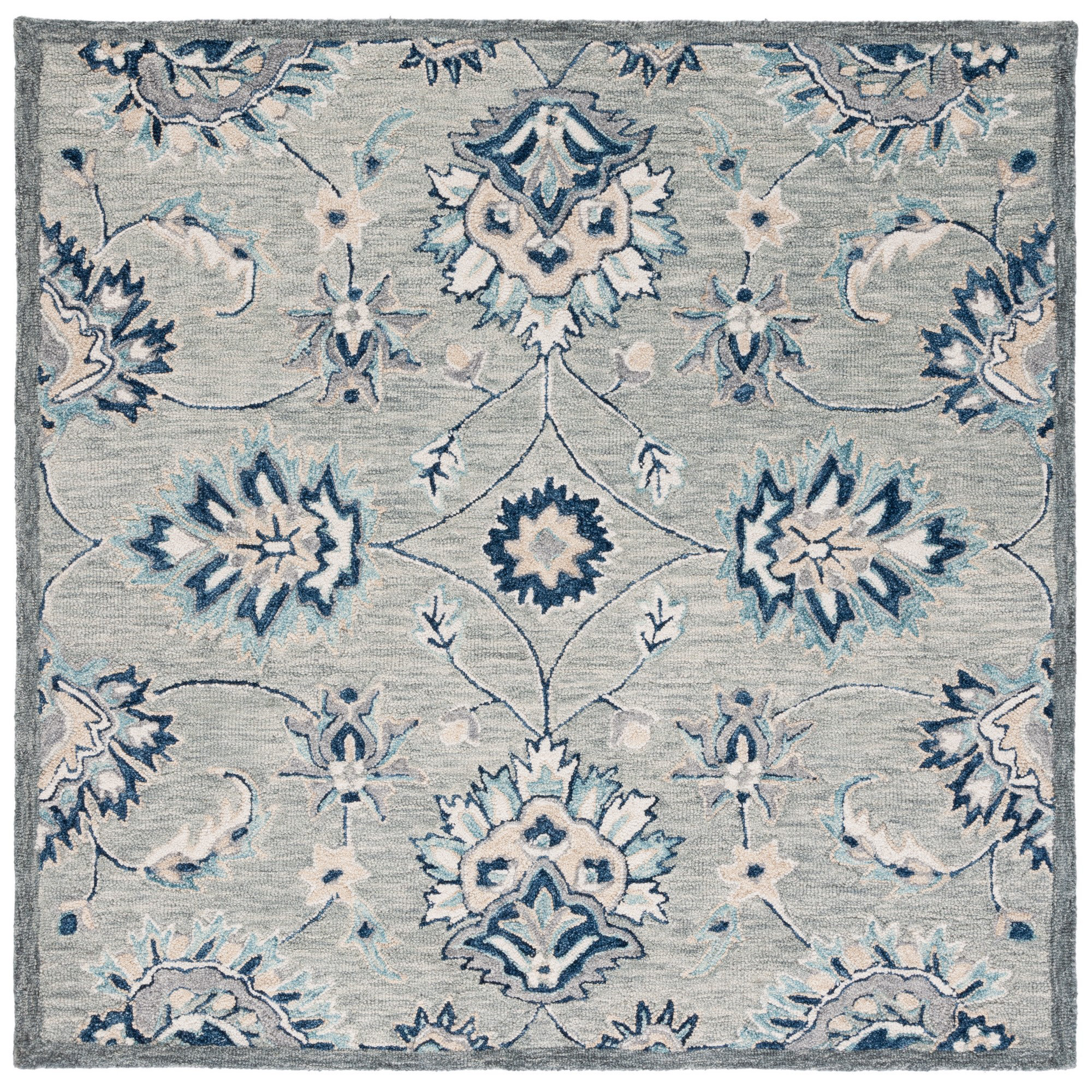 Charlton Home® Micro-Loop Hand Tufted 80% Wool And 20% Cotton Floral ...