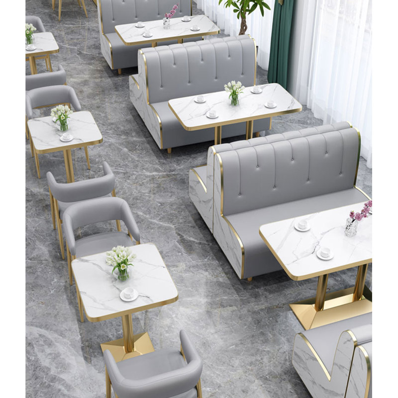 Canadian Linen Modern Simple Luxury Cafe Restaurant Soft Benches Faux ...