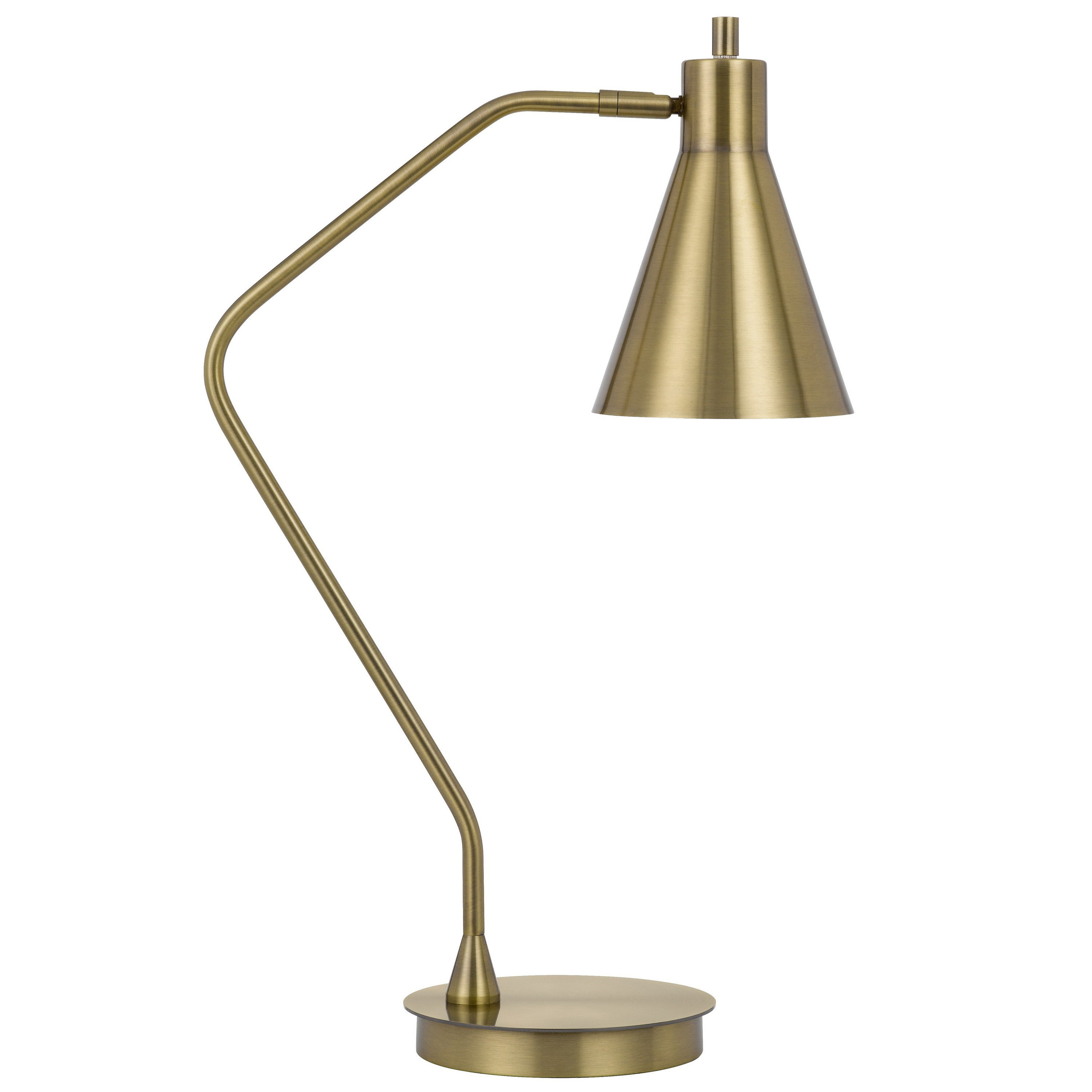 Benjara Sty Task Table Lamp, Swivel Shade Angled Thin Metal Pole | Wayfair