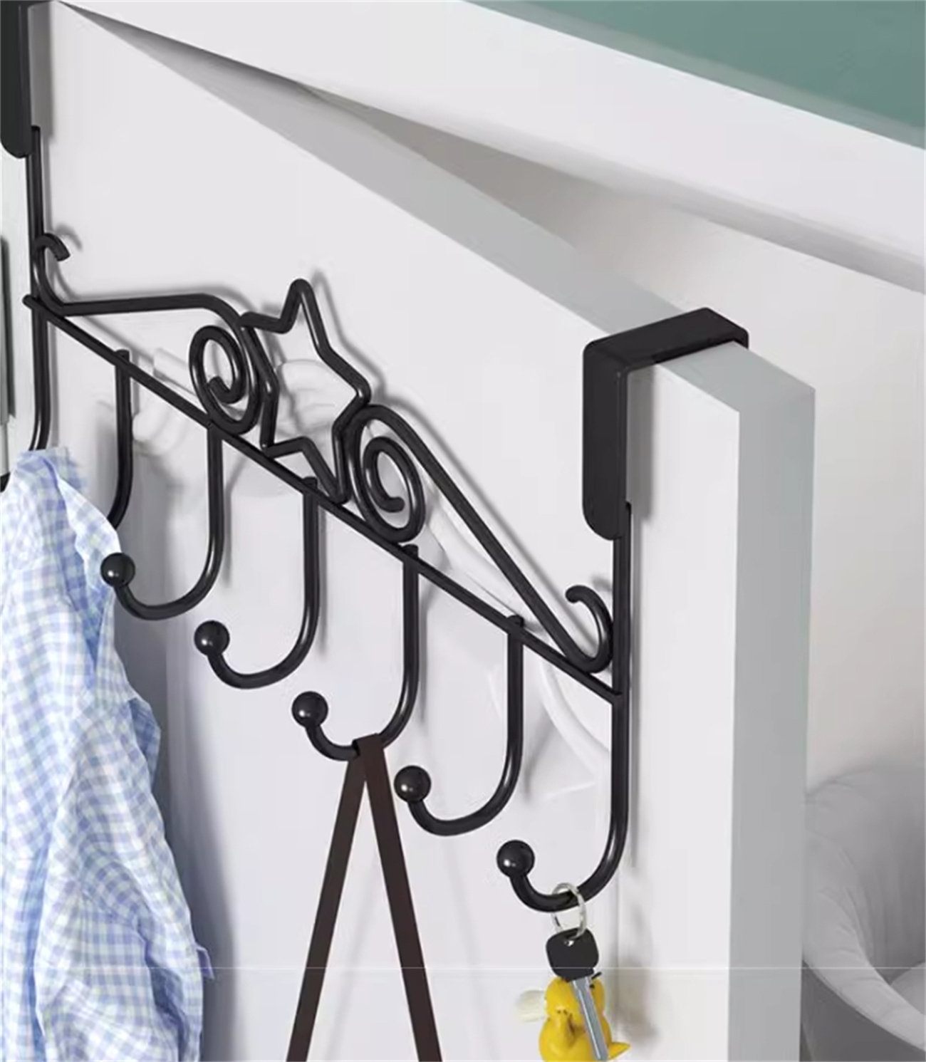 Red Barrel Studio® Iron Seamless Over-The-Door Hook Rack | Wayfair