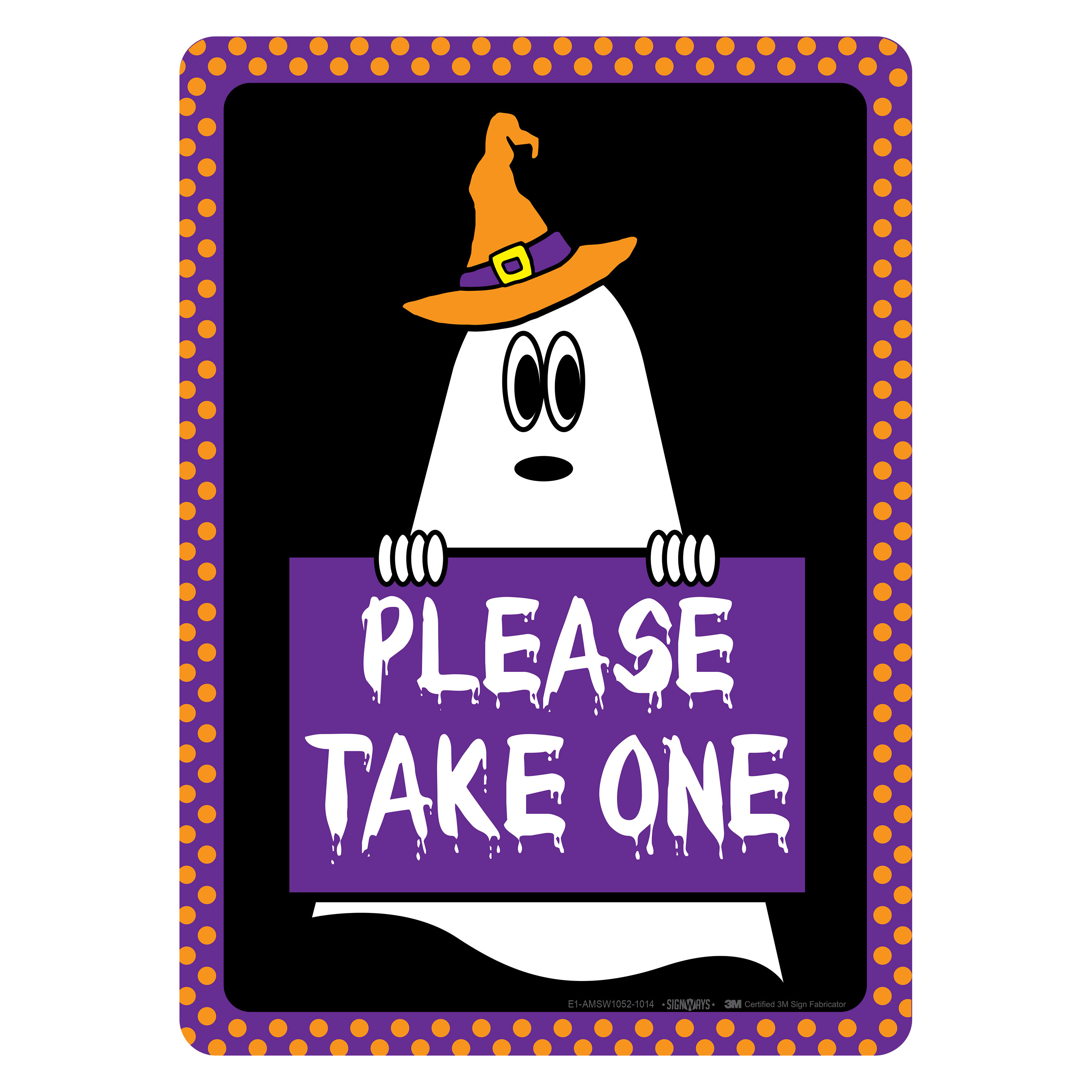 The Holiday Aisle® Diseree Halloween Ghost Please Take One Candy Sign ...