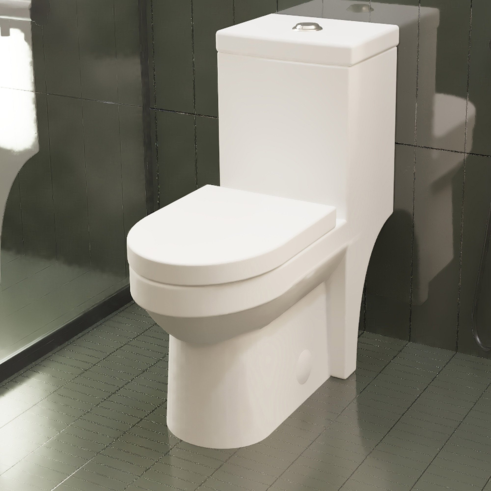 FRED HOME One Piece Toilet, Compact toilet, Floor-Discharge Dual Flush ...