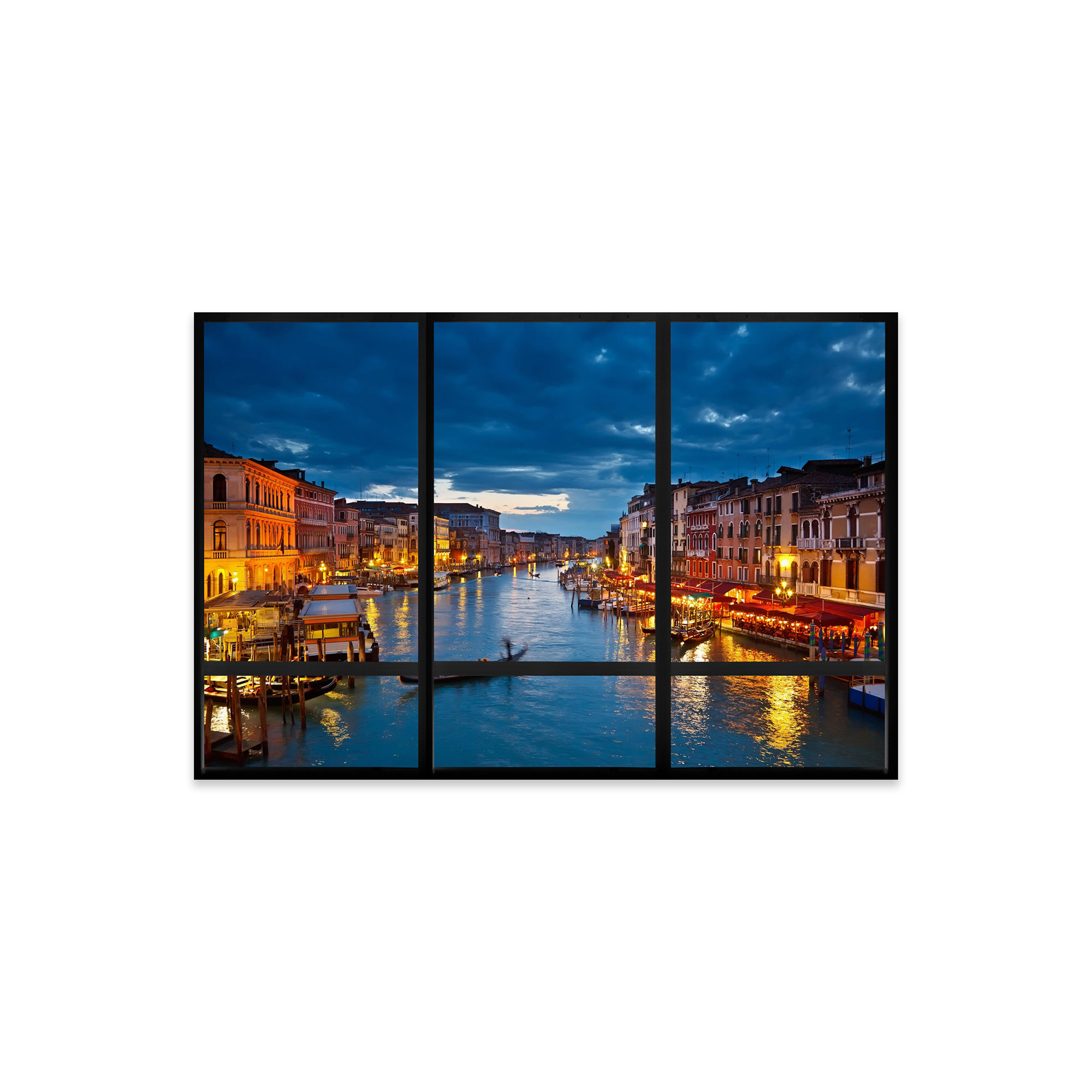 Latitude Run® Heidee Venice City Skyline Window View On Plastic/Acrylic ...