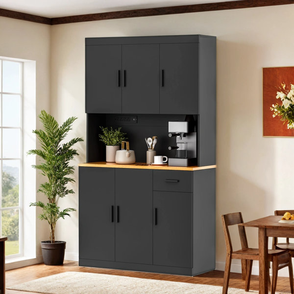 Ebern Designs Kitchen Pantry Cabinet, 71" Tall Kitchen Storage Cabinet ...