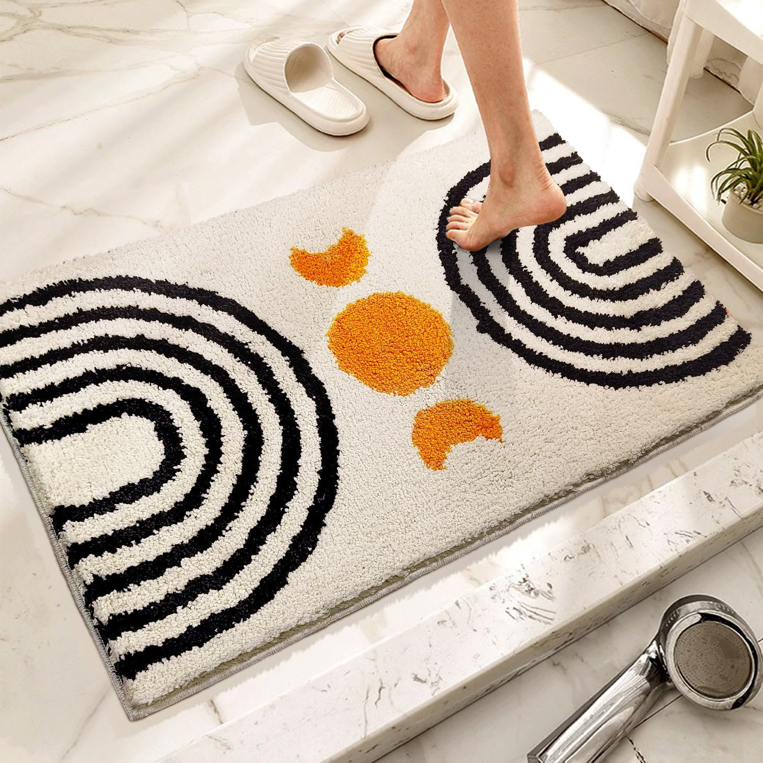 Corrigan Studio® Boho Bathroom Rugs Cute Bohemian Bath Rug Non-Slip ...