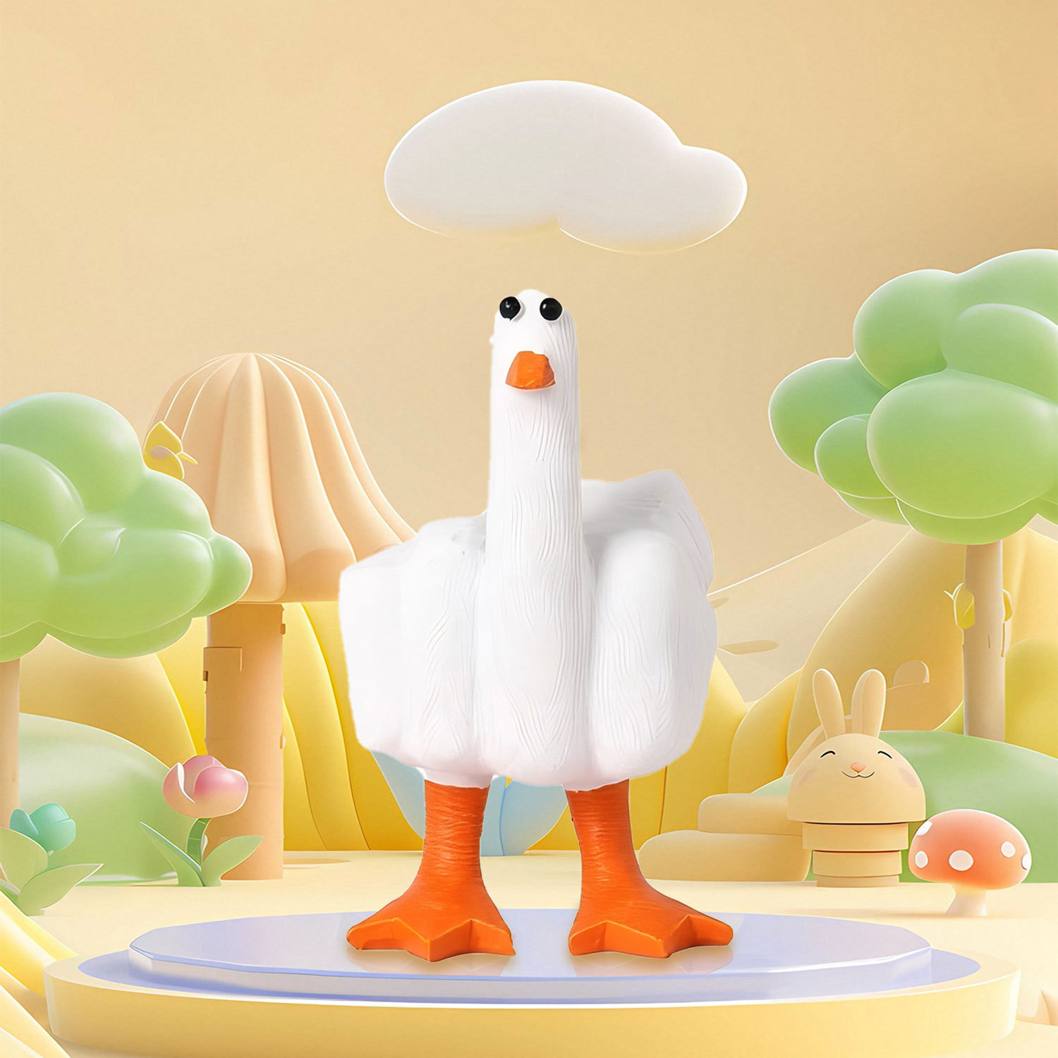 Trinx Yellow Desk Statues Finger Sculpture Cute Little Duck Decor | Wayfair