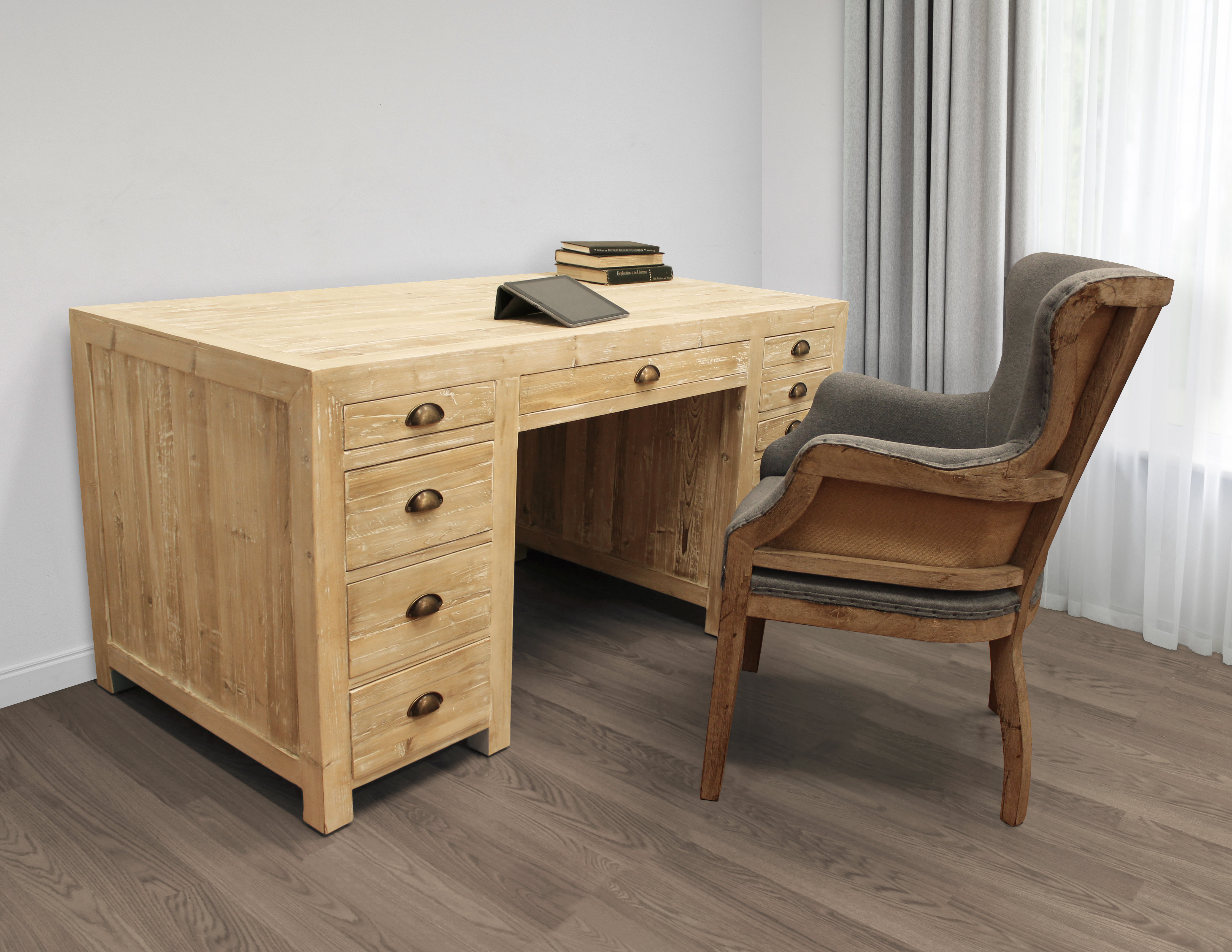 Foundry Select Siennah Solid Wood Executive Desk & Reviews | Wayfair