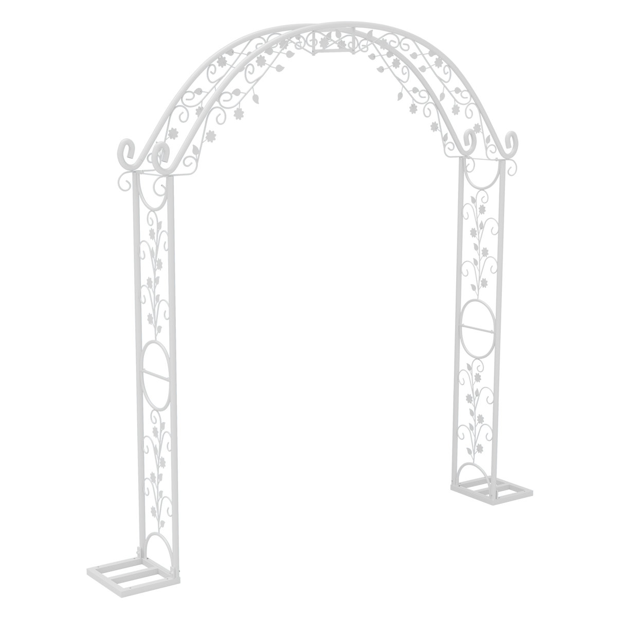 LUVODI Large Wedding Arch Backdrop Stand Metal Arch Frame in White ...