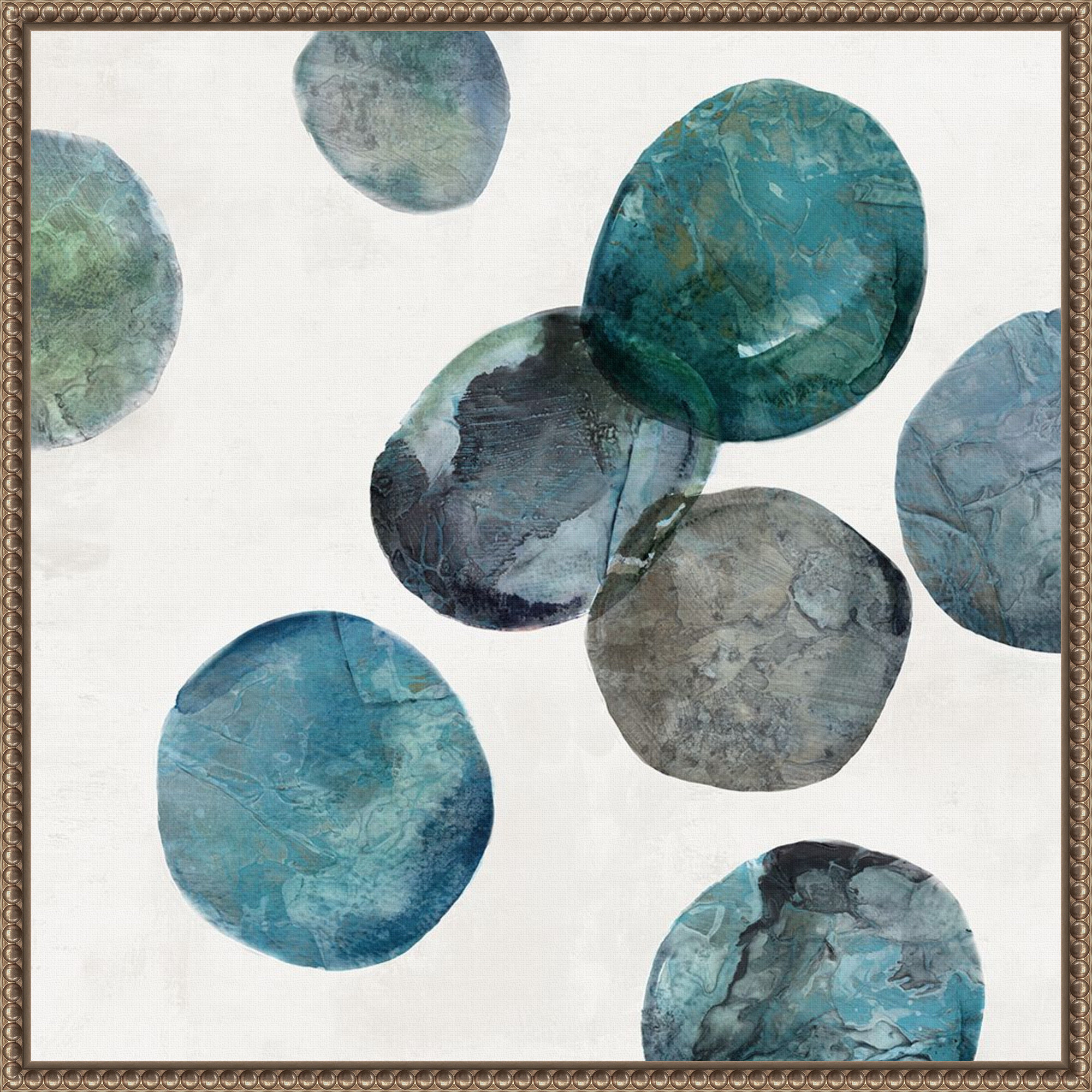 Lark Manor™ Blue Orbits by Jacob q Framed Canvas Wall Art Print | Wayfair
