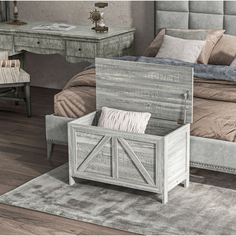 Kozart 30" Farmhouse Storage Chest, Lift Top Box Organizer with Safety ...