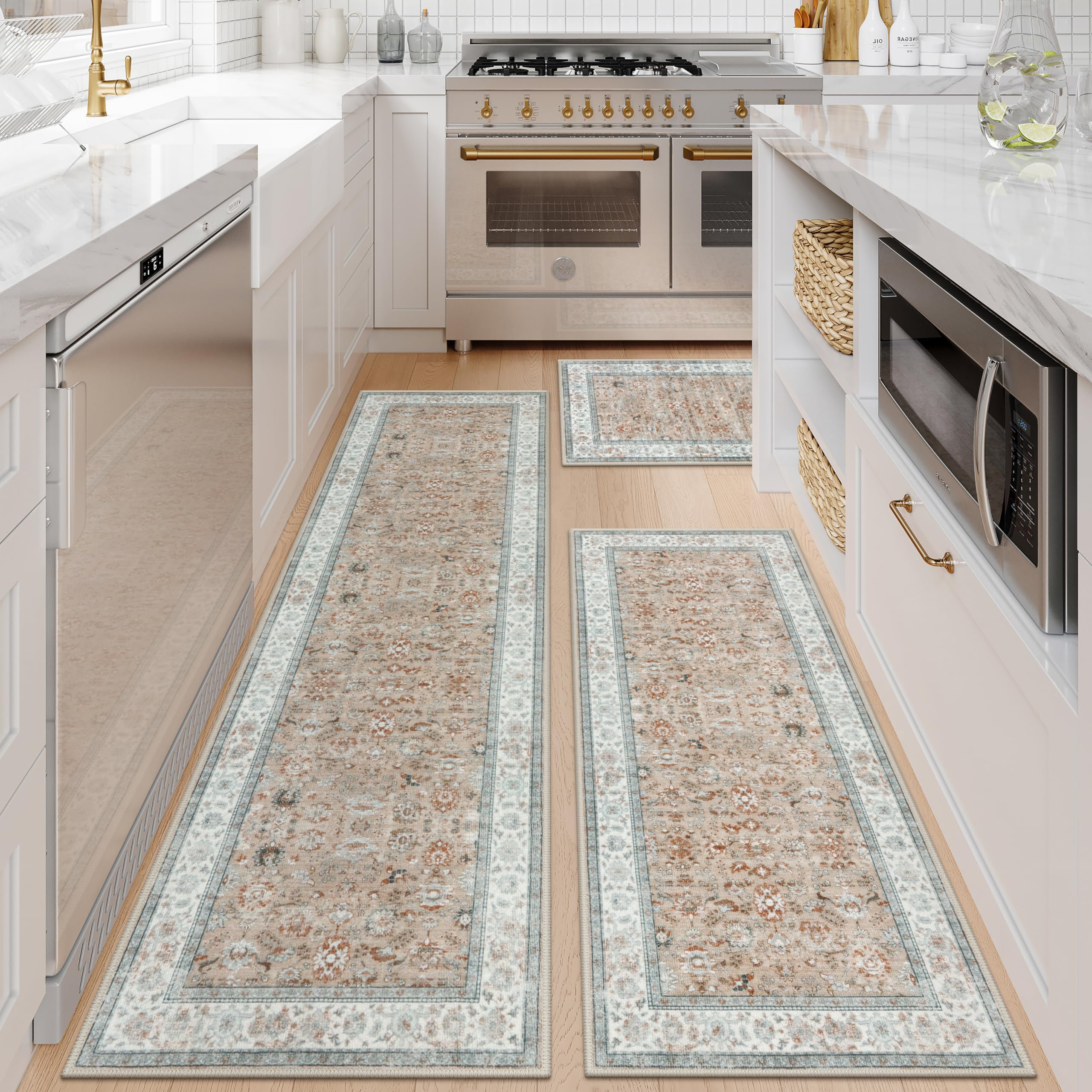 Red Barrel Studio® Non Slip Washable Kitchen Rugs 3 Piece Set | Wayfair