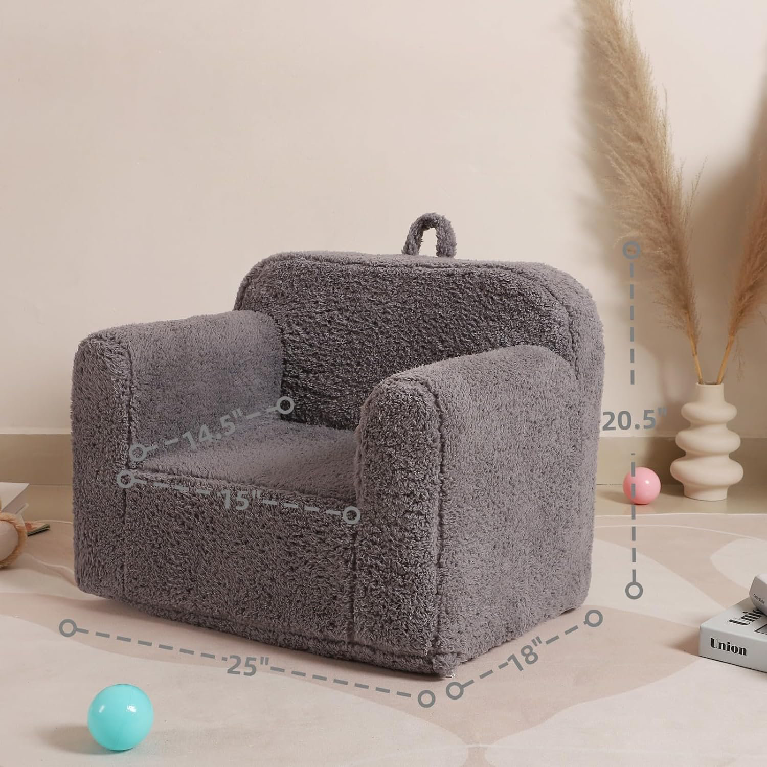 ATC CABINETS Kids Snuggly-Soft Sherpa Chair, Cuddly Toddler Foam Chair ...