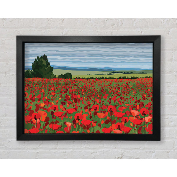 Rosalind Wheeler Red Poppy Field Flowers - Single Picture Frame Print ...