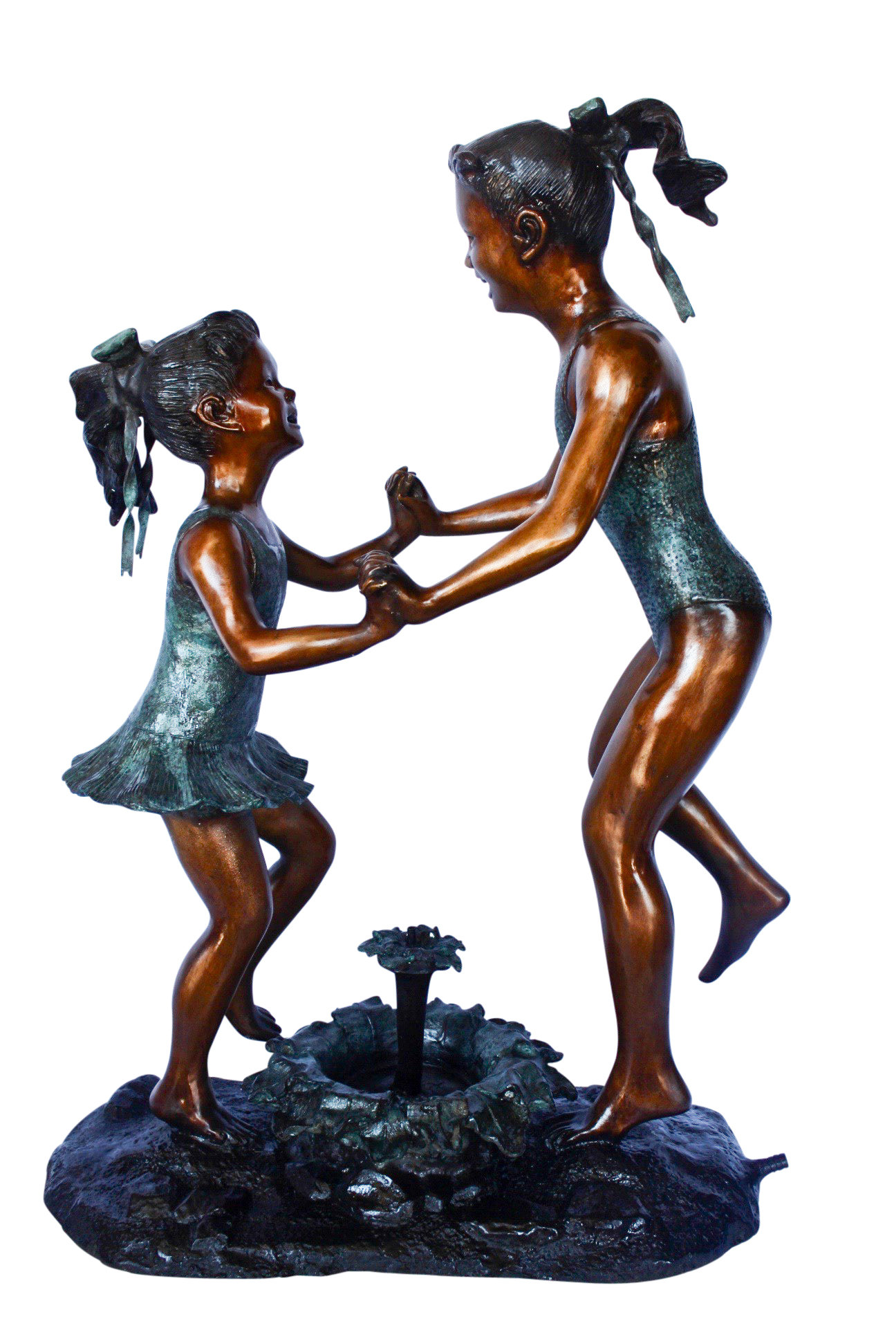 Wildon Home® Askins Brass Young dancing girls circling fountain bronze ...