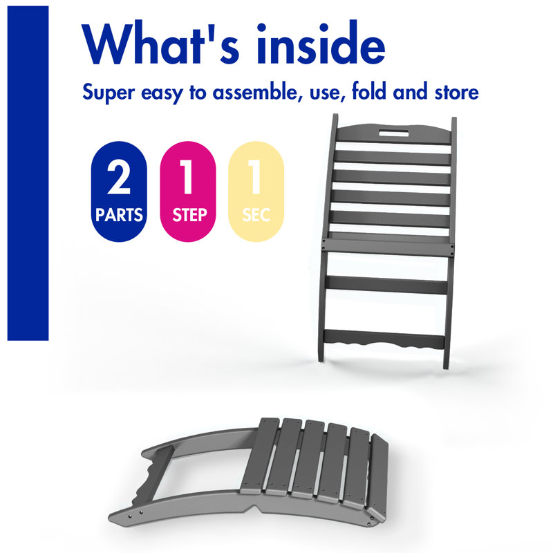 Highland Dunes Alexeya Plastic Folding Adirondack Chair & Reviews | Wayfair