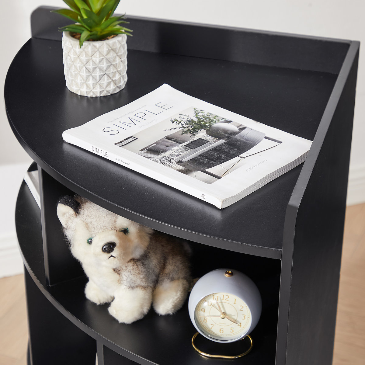 Wade Logan® Cayhlin 3-Tier Corner Bookcase Cabinet with 8 Cubbies ...