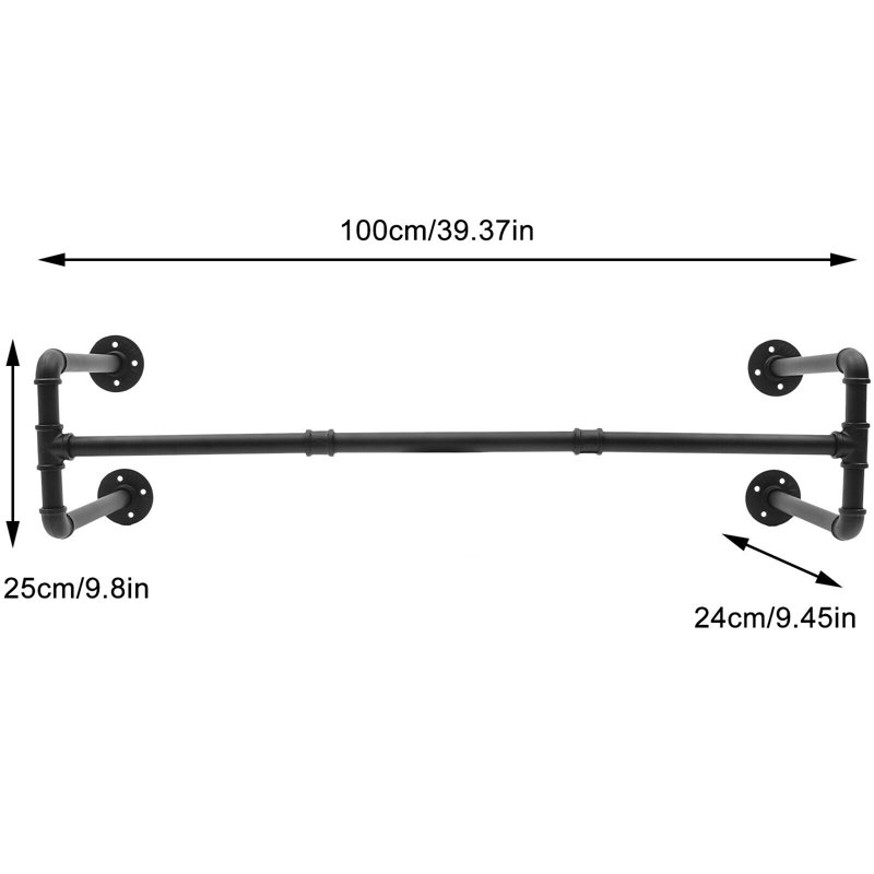 Williston Forge Wall Mounted Industrial Pipe Coat Rack & Reviews | Wayfair