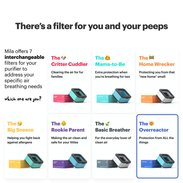 Mila Air Purifier with Overreactor Filter for Heavy Pollution & Reviews ...