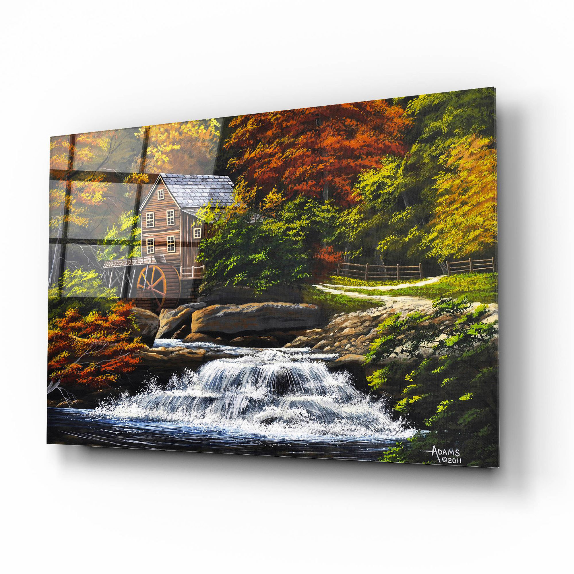 Loon Peak® Loon Peak 'Autumn Mill' By Gary Adams, Acrylic Glass Wall ...