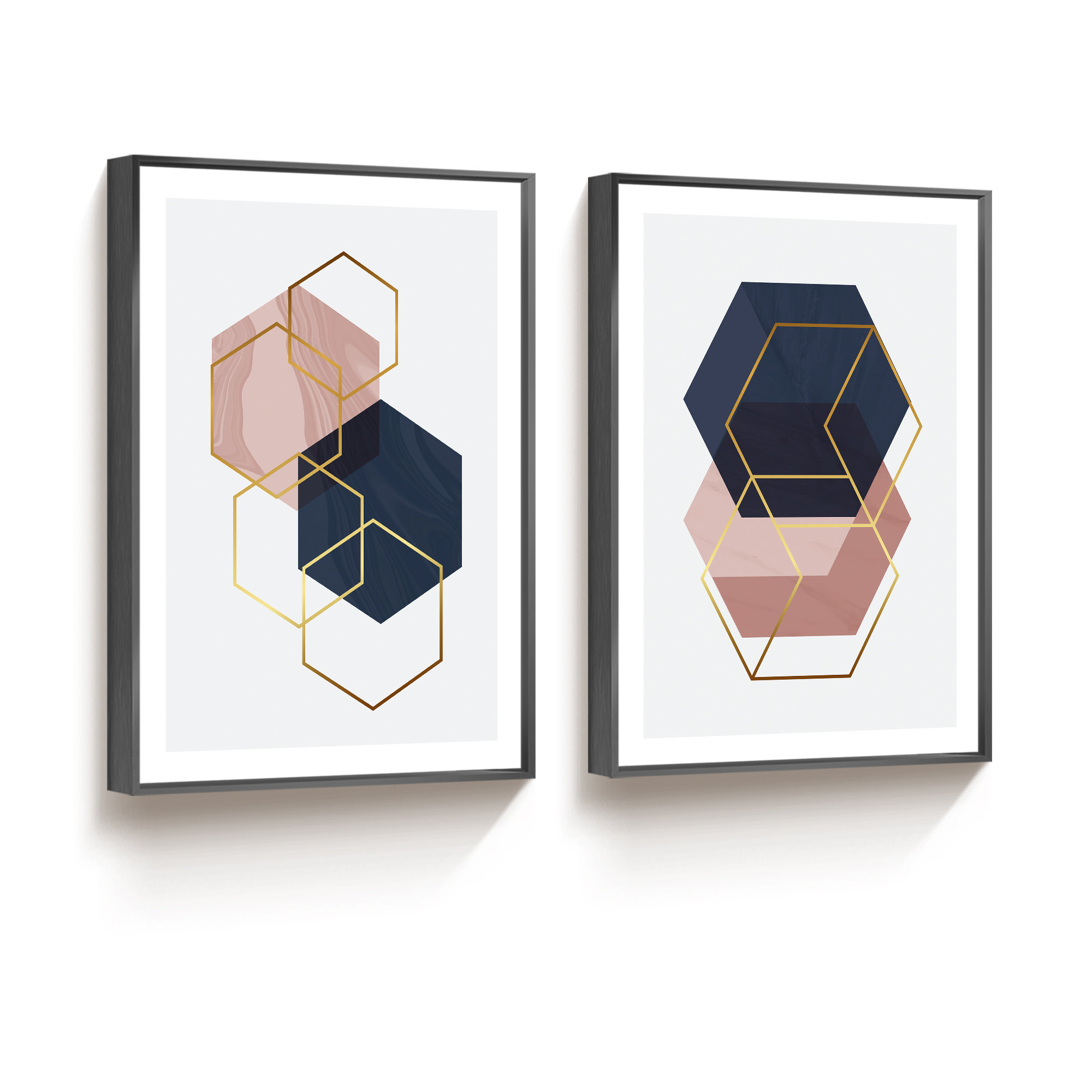 George Oliver Abstract Geometric - Single Picture Frame Painting on ...