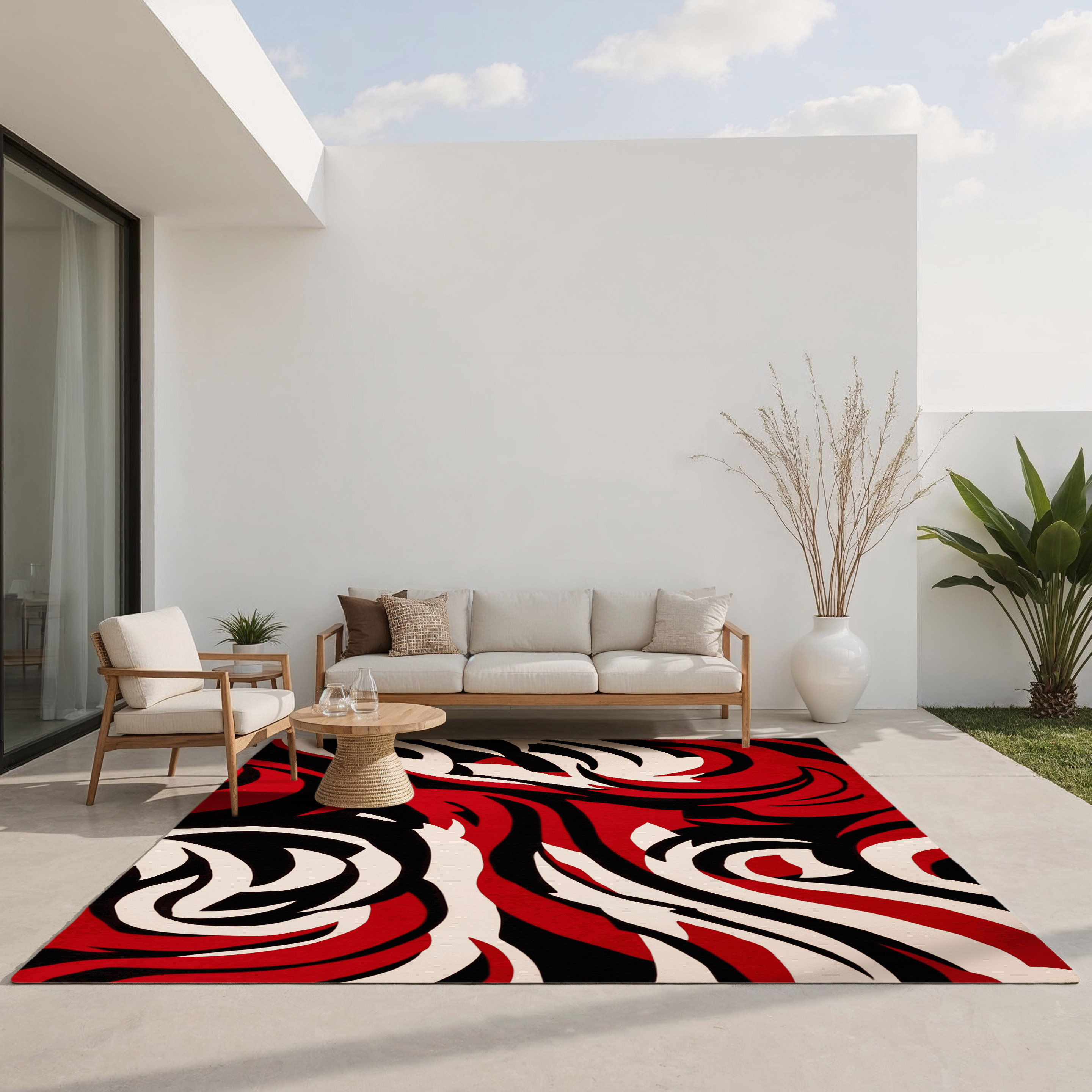 Wrought Studio™ Nebula Inferno Indoor And Outdoor Area Rug | Wayfair