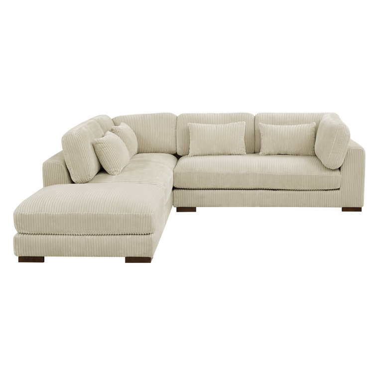 Ebern Designs Beeston 3 - Piece Corduroy Sectional & Reviews | Wayfair