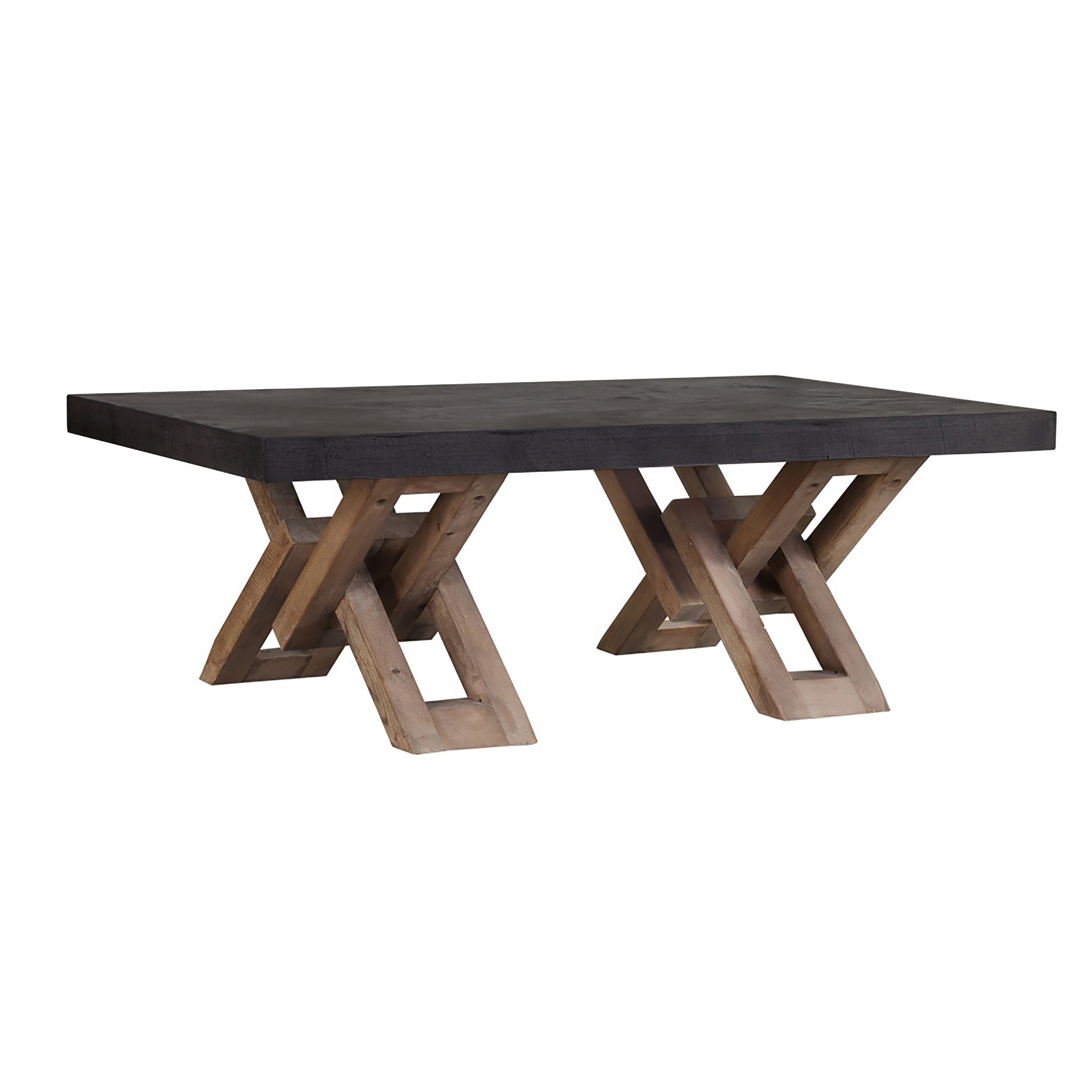 Dovetail Furniture Holt Lightweight Concrete Coffee Table, Dark Grey ...