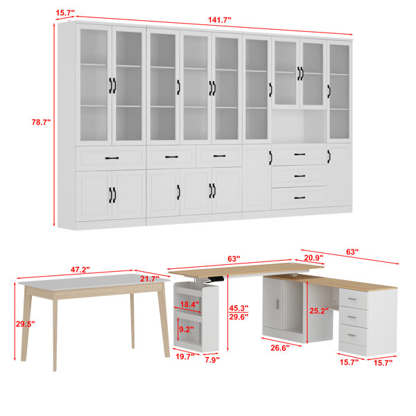 Hokku Designs Office/Study Combination Set(Including Computer Desk ...