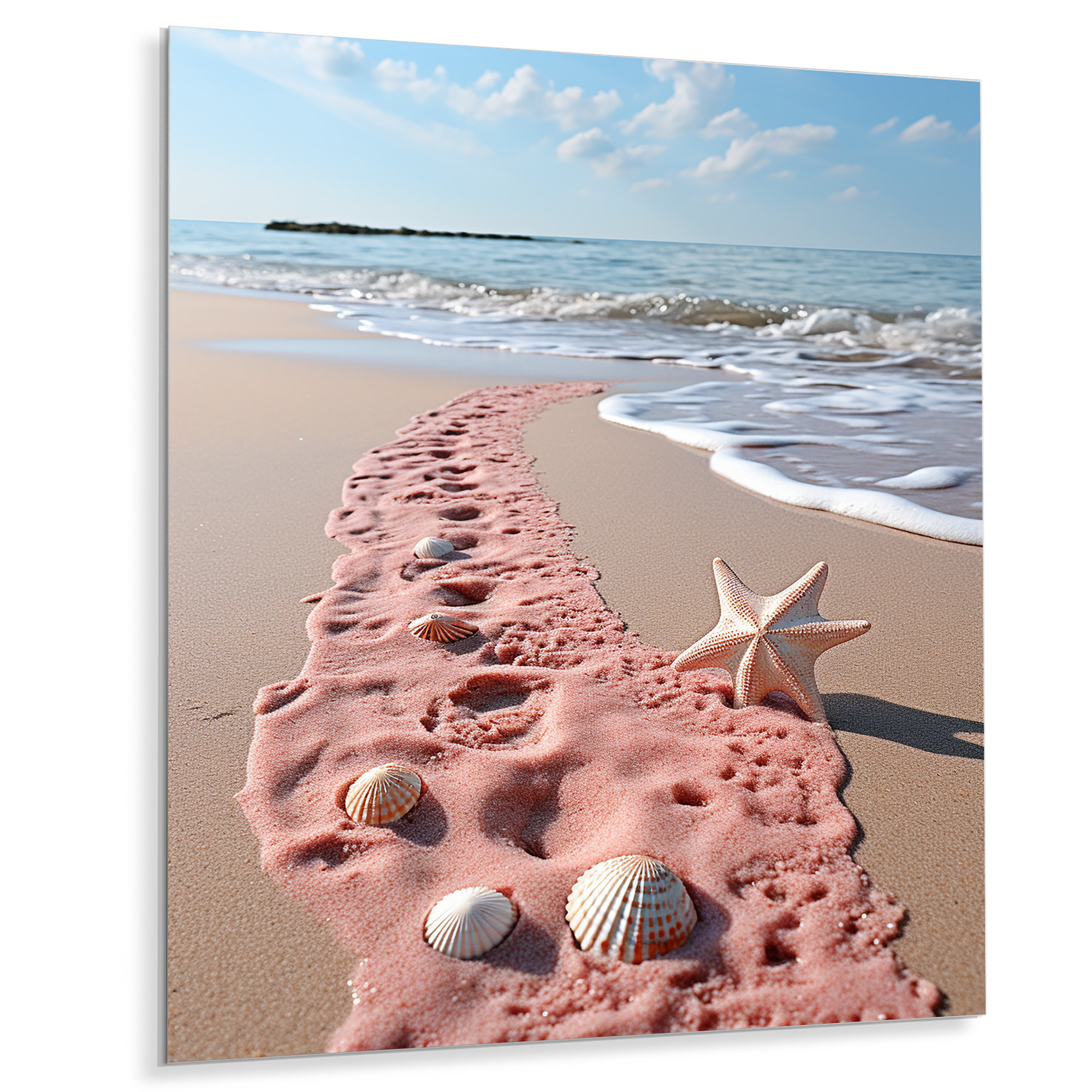 Dovecove Pink Sandy Beach I - Nautical & Beach Metal Wall Decor | Wayfair