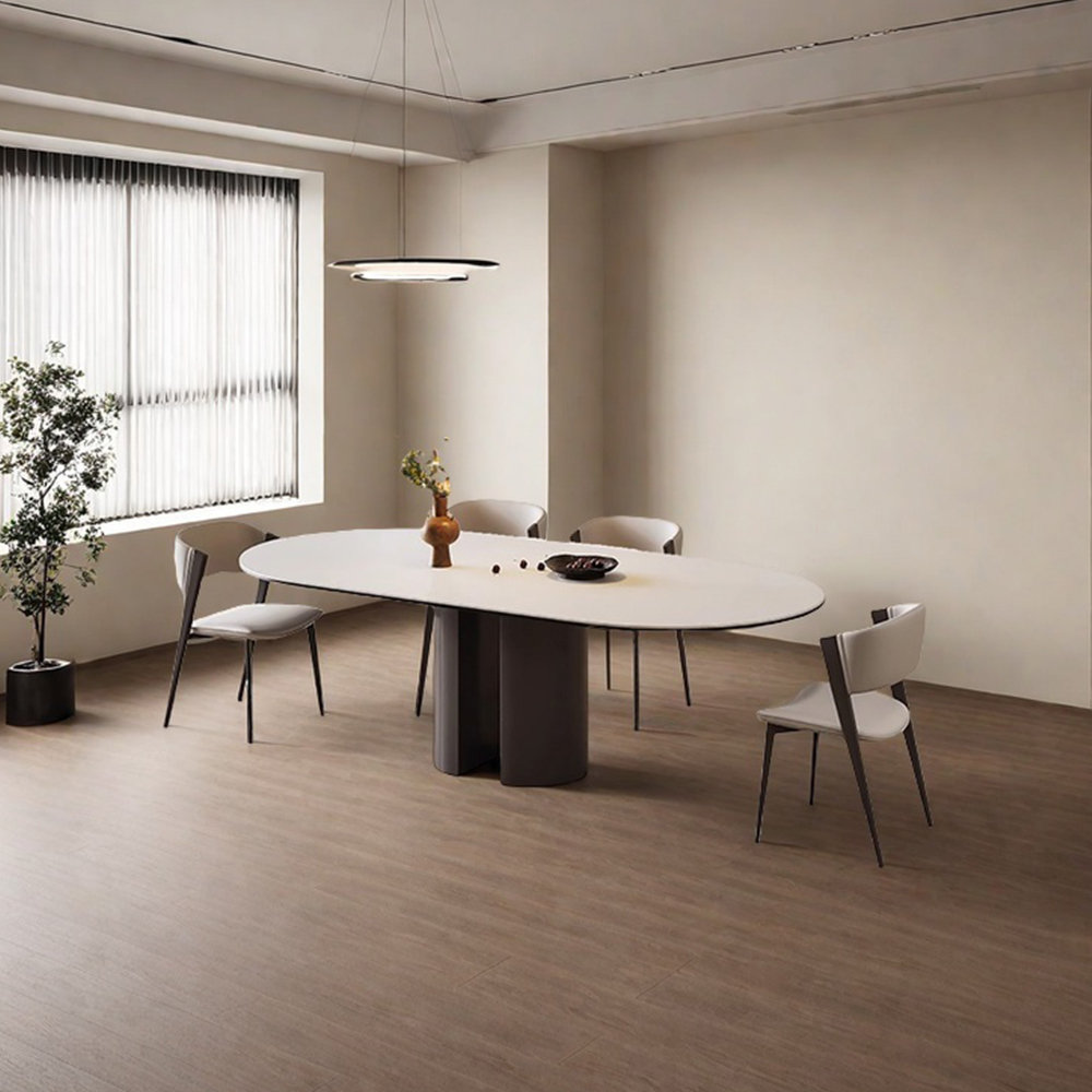 dujinlong home Oval simple sintered stone dining table set | Wayfair