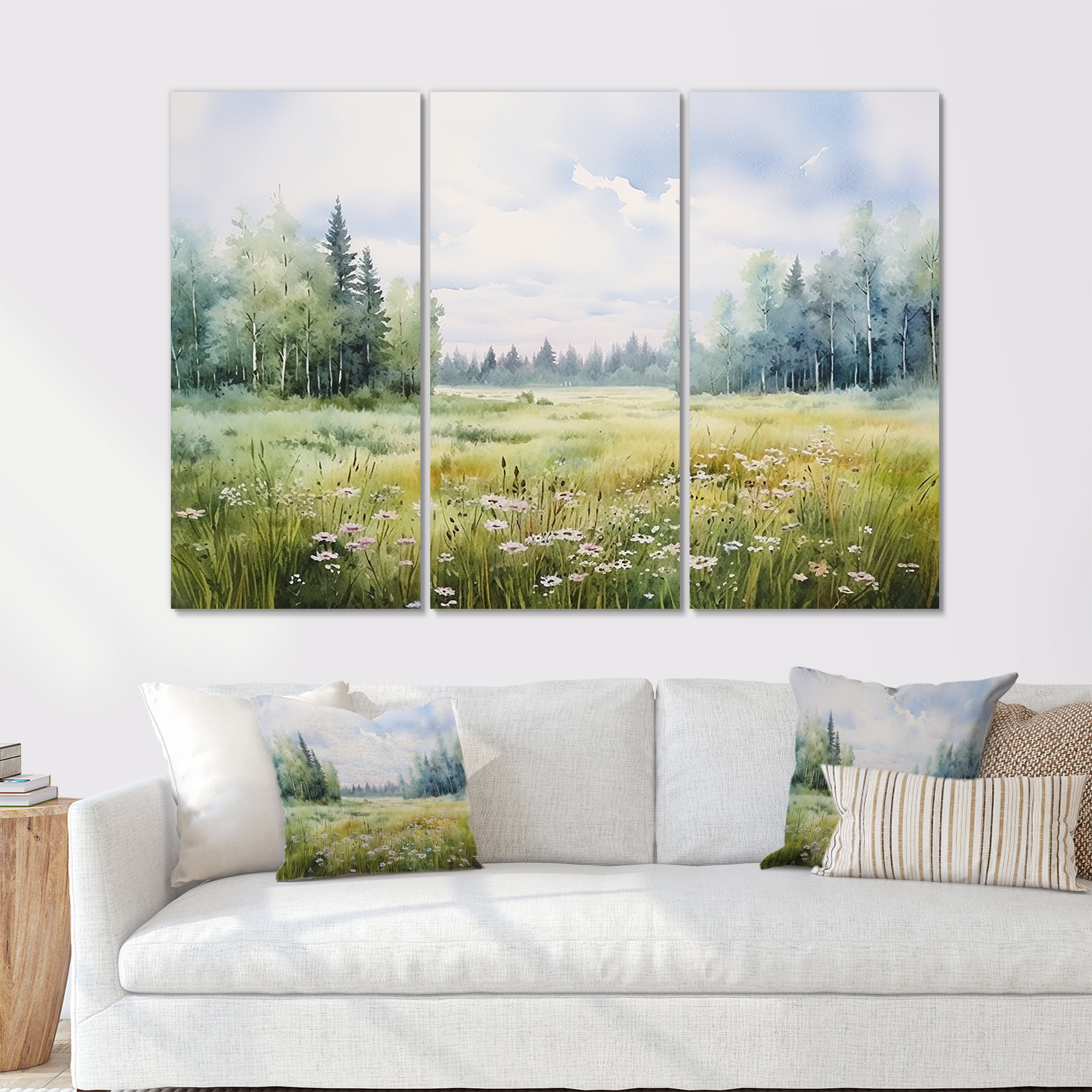 Red Barrel Studio® Meadow Scenery Minimalism V - Meadow Wall Decor Set ...