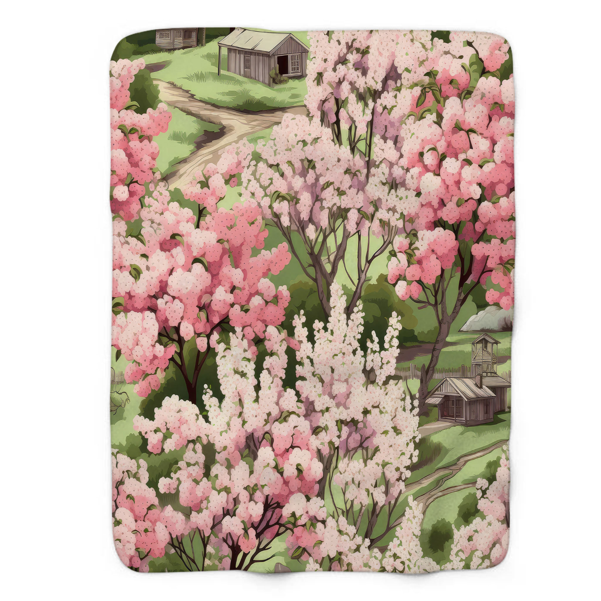 MentionedYou Rustic Apple Haven - 1 Piece Premium Sherpa Blanke Throw ...