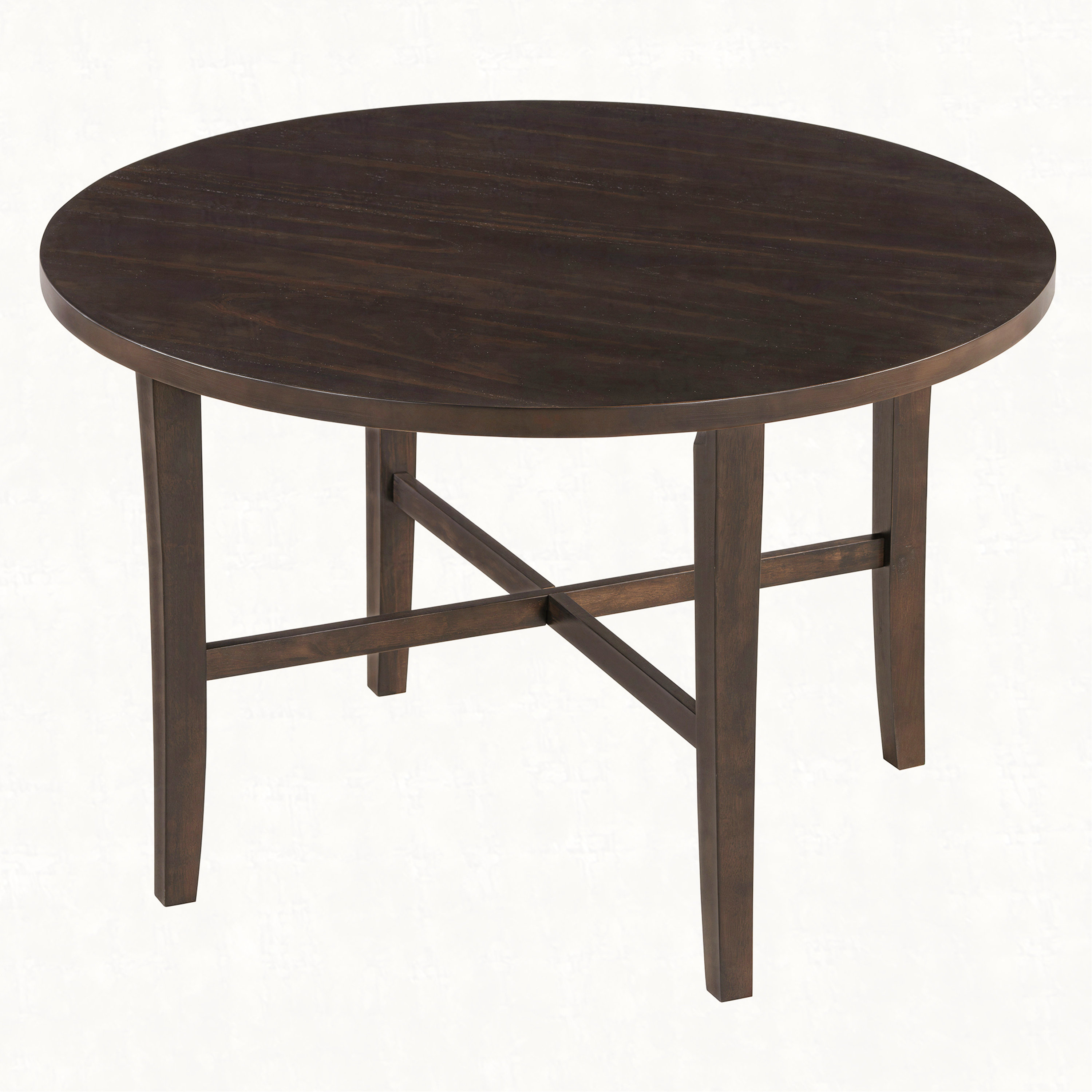 August Grove® 5-piece Dining Set, Retro Simple Round Table and 4 Chairs with X-shaped Backrest ...