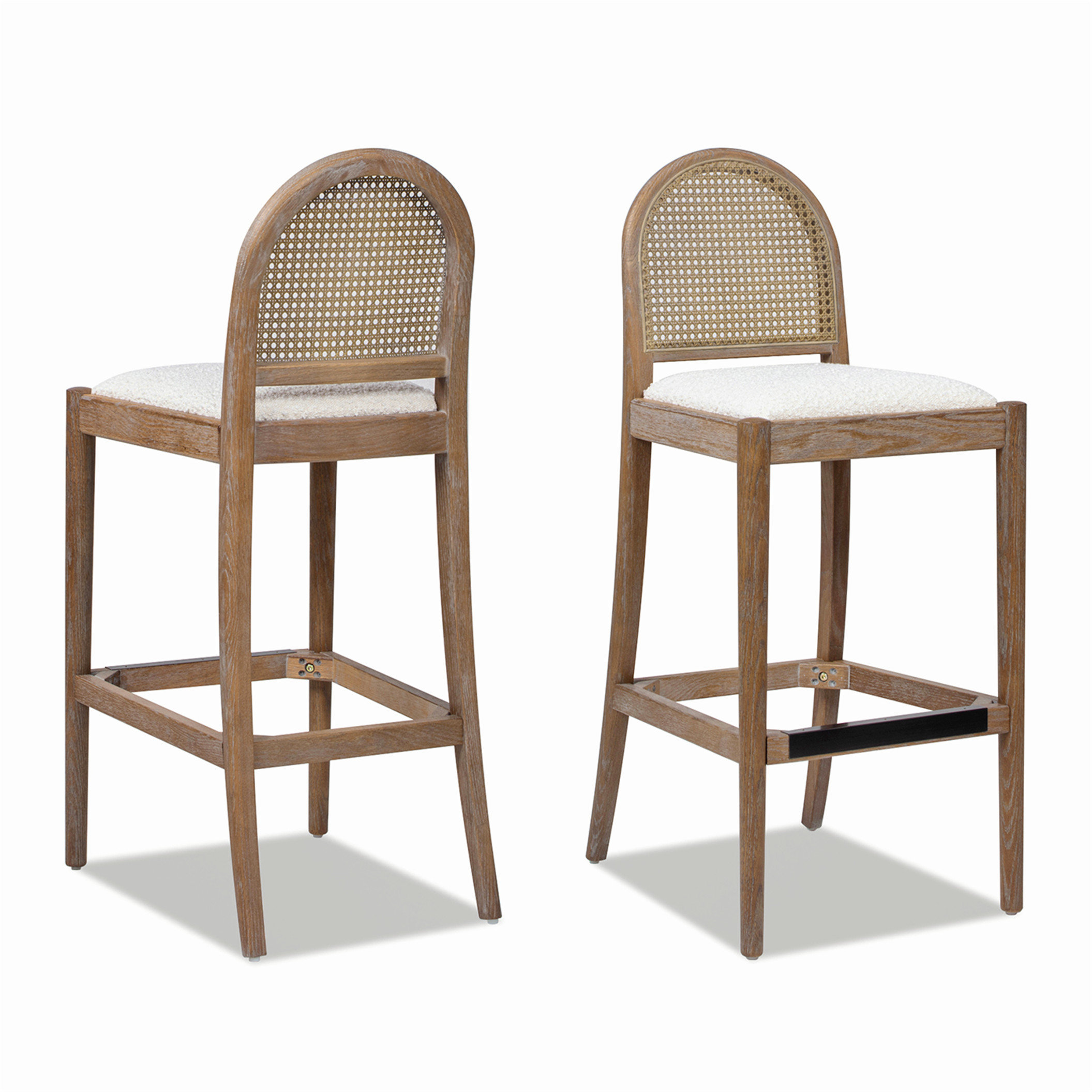Bayou Breeze Exquisite Rattan Bar Stool Set with Frame and Ergonomic ...