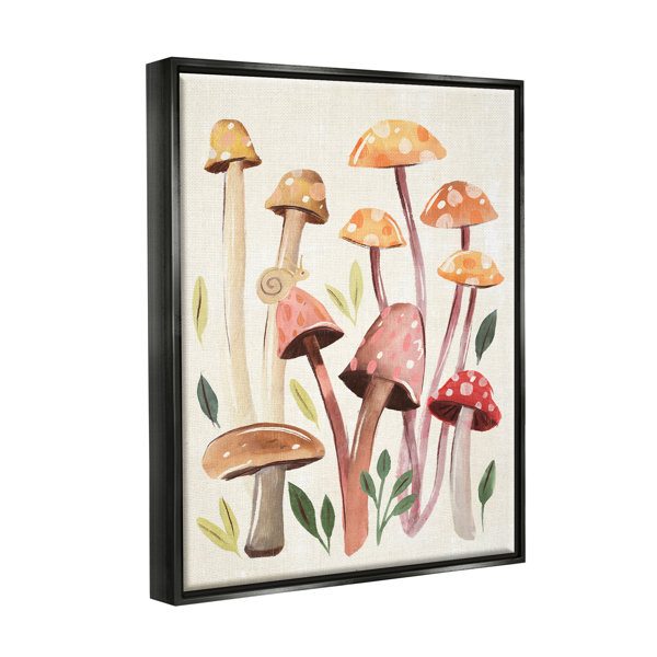 Rosalind Wheeler Au-707-Framed " Forest Mushrooms Sprouting Nature " by ...