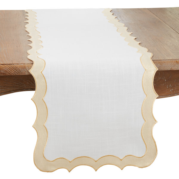 Saro Enchanting Scallop Border Table Runner | Wayfair