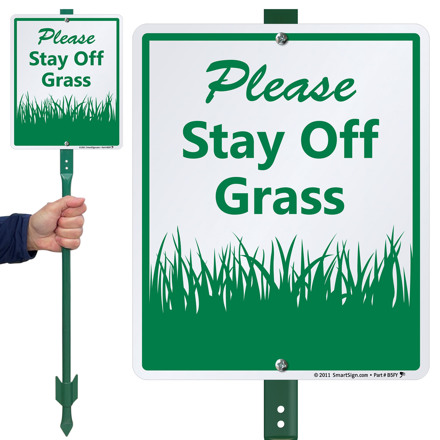 SmartSign Please Stay off Grass Sign and Stake Kit | Wayfair