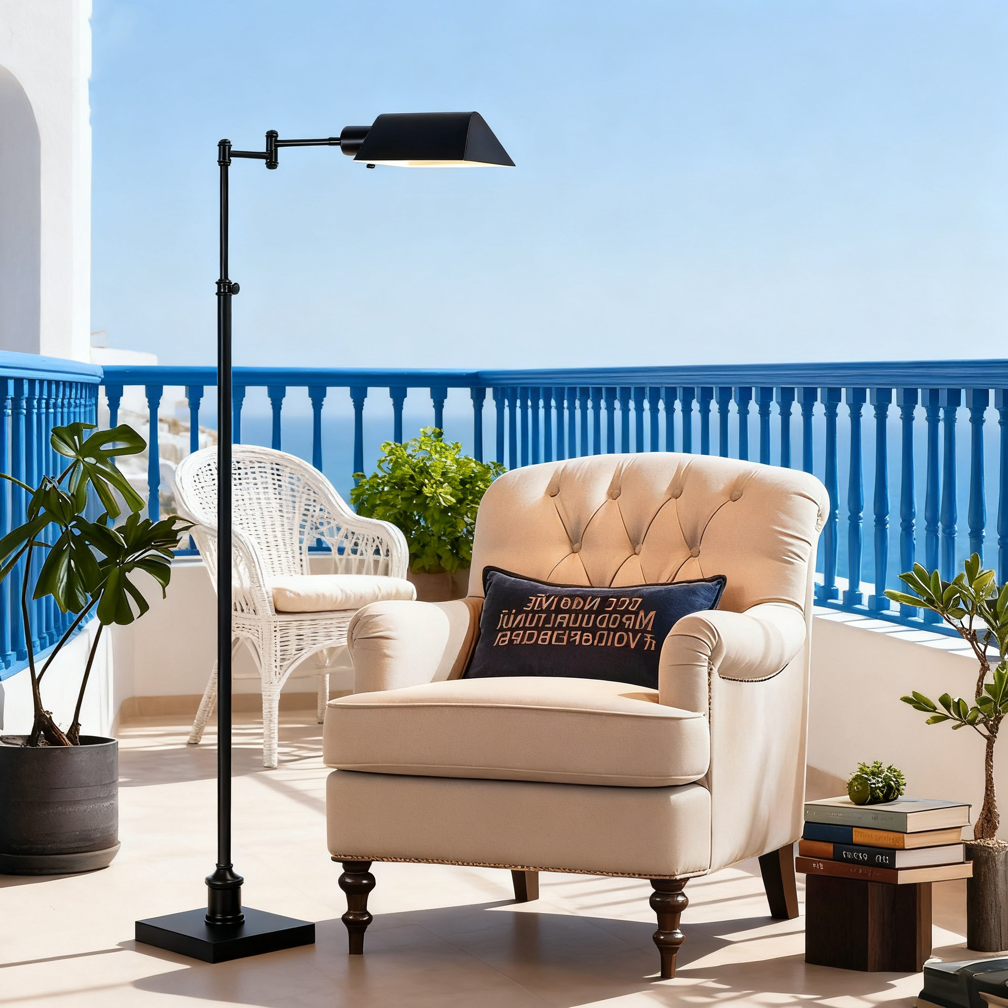 Canora Grey Adjustable Floor Lamp With Swing Arm, 3 Color Temperatures ...