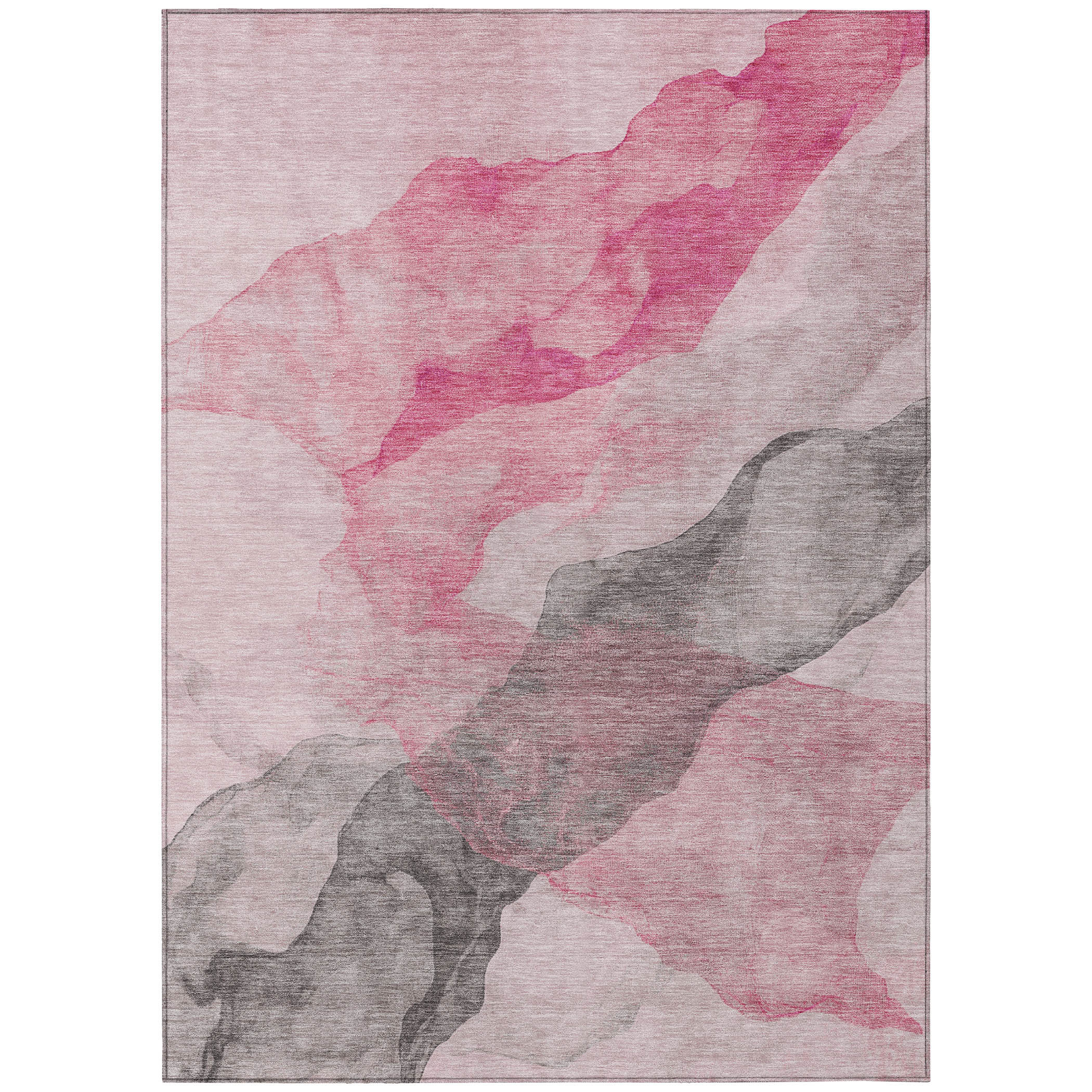 Orren Ellis 9' X 12' Blush And Gray Abstract Washable Indoor Outdoor ...