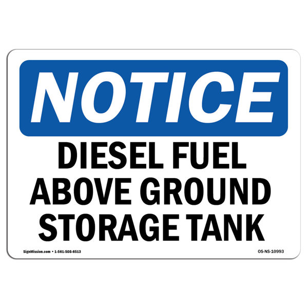 SignMission Diesel Fuel Above Ground Storage Tank Sign | Wayfair