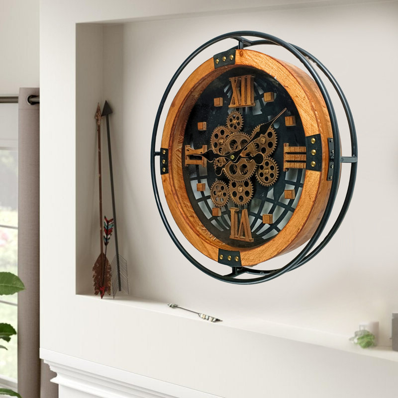 THE GEARS CLOCK Wall Clock with Real Moving Gears PO-LI_ 18 in Round ...