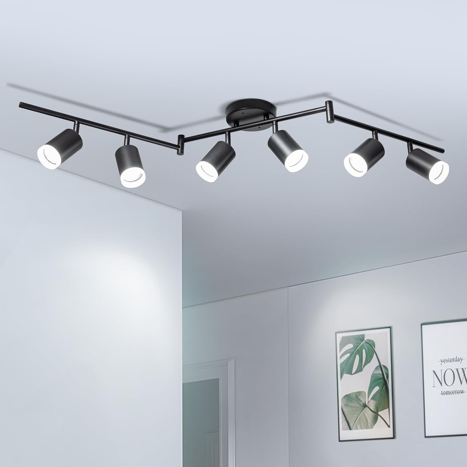 doitbest 6 Ways Track Lighting, Rotatable Heads Track Light Kit | Wayfair