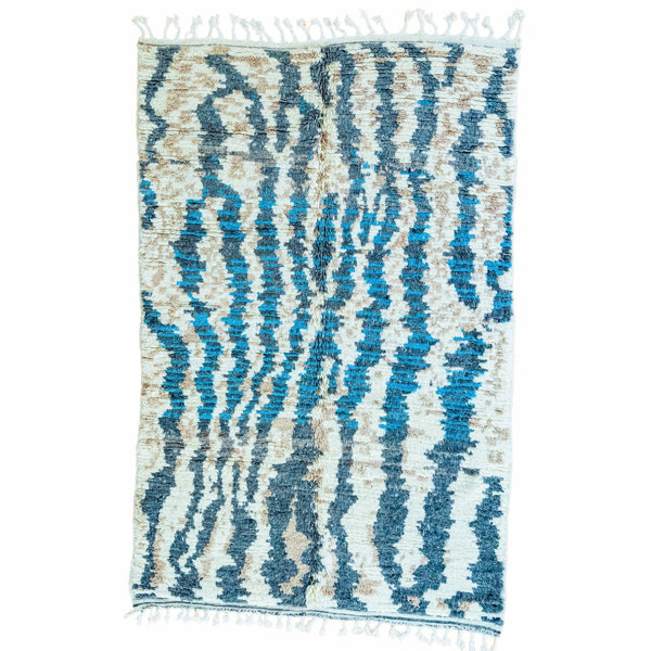 Coco Carpets One-of-a-Kind Rectangle 5' X 9' Area Rug in Blue/White ...