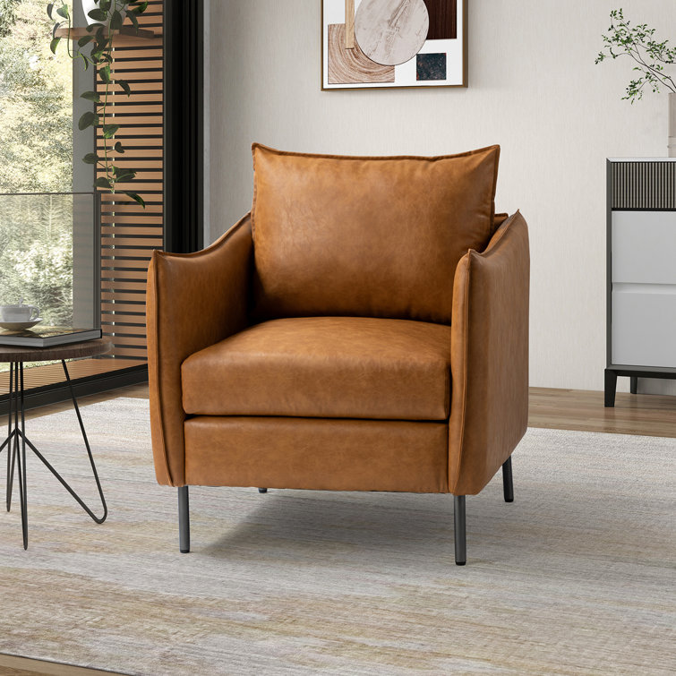 Trent Austin Design® Eamor Faux Leather Armchair with Unique Arms ...