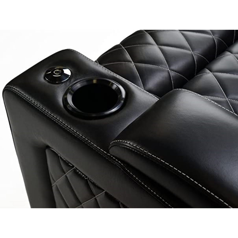 Valencia Theater Seating Oslo 98'' Wide Genuine Leather Power Recliner ...