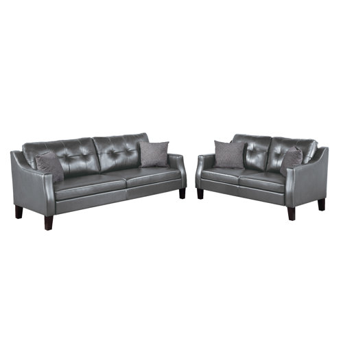 Poundex 2 - Piece Vegan Leather Living Room Set | Wayfair