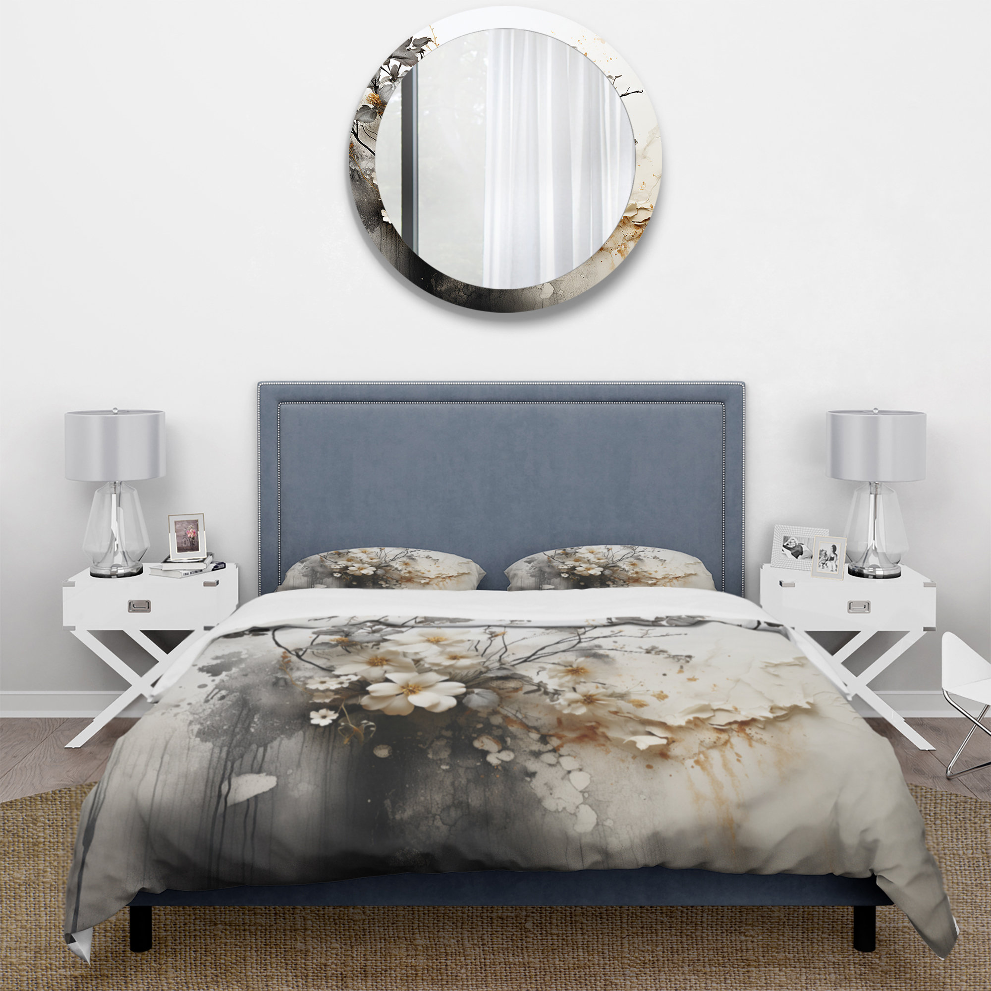 Design Art Bohemian Earthly Floral Collage I BeddingMicrofiber ...