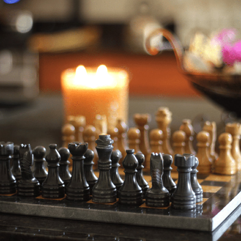 Marble Cultures Premium Marble Chess Set (16 inch) with Storage Case by ...