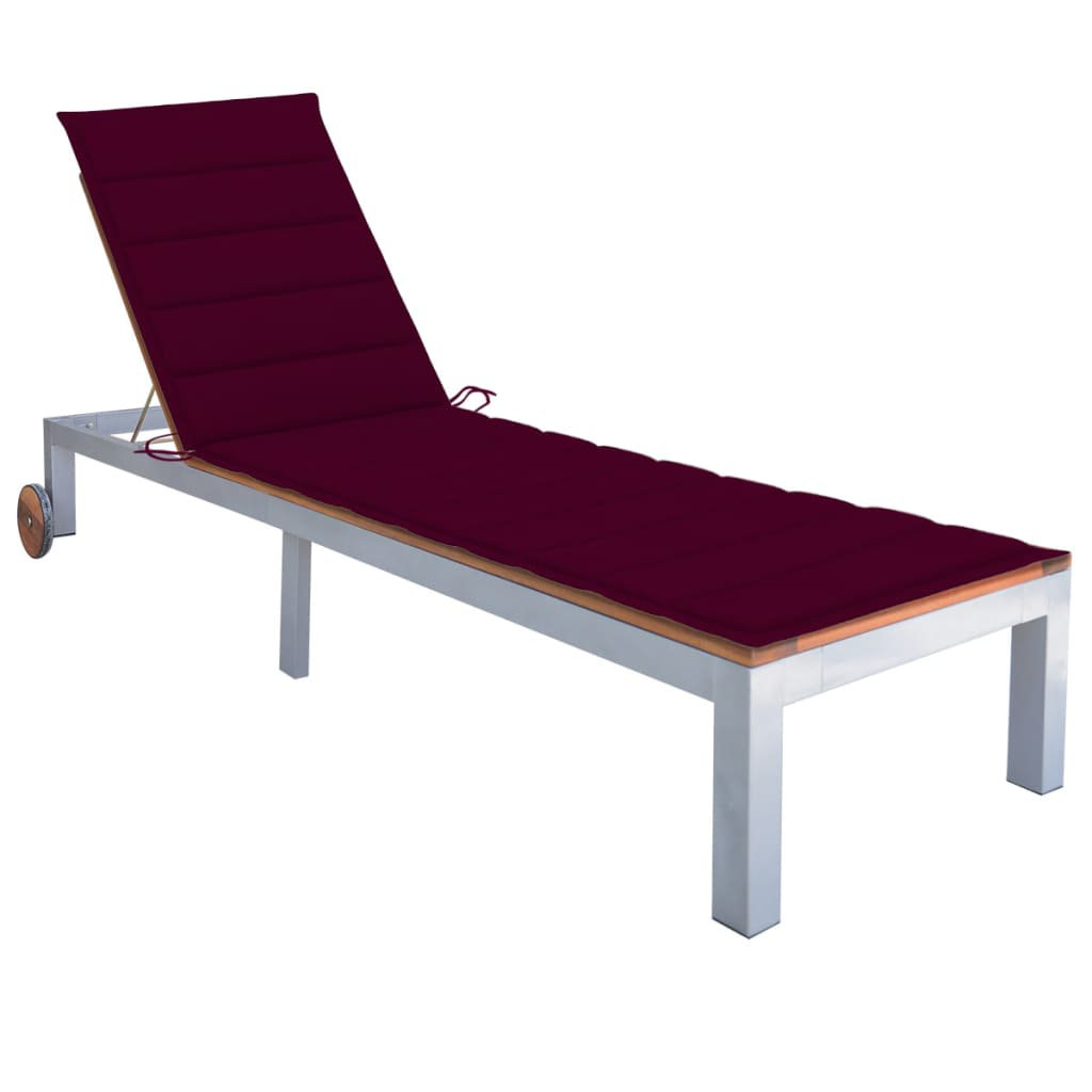 Ebern Designs Patio Lounge Chair Sunlounger Sunbed with Cushion Solid ...